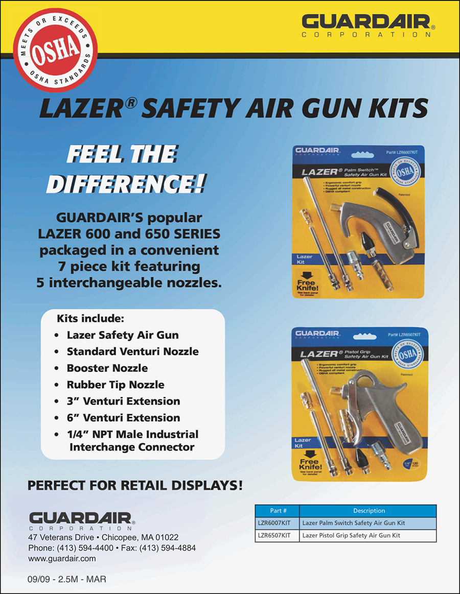 Product Literature - Lazer Safety Air Gun Kits Flyer