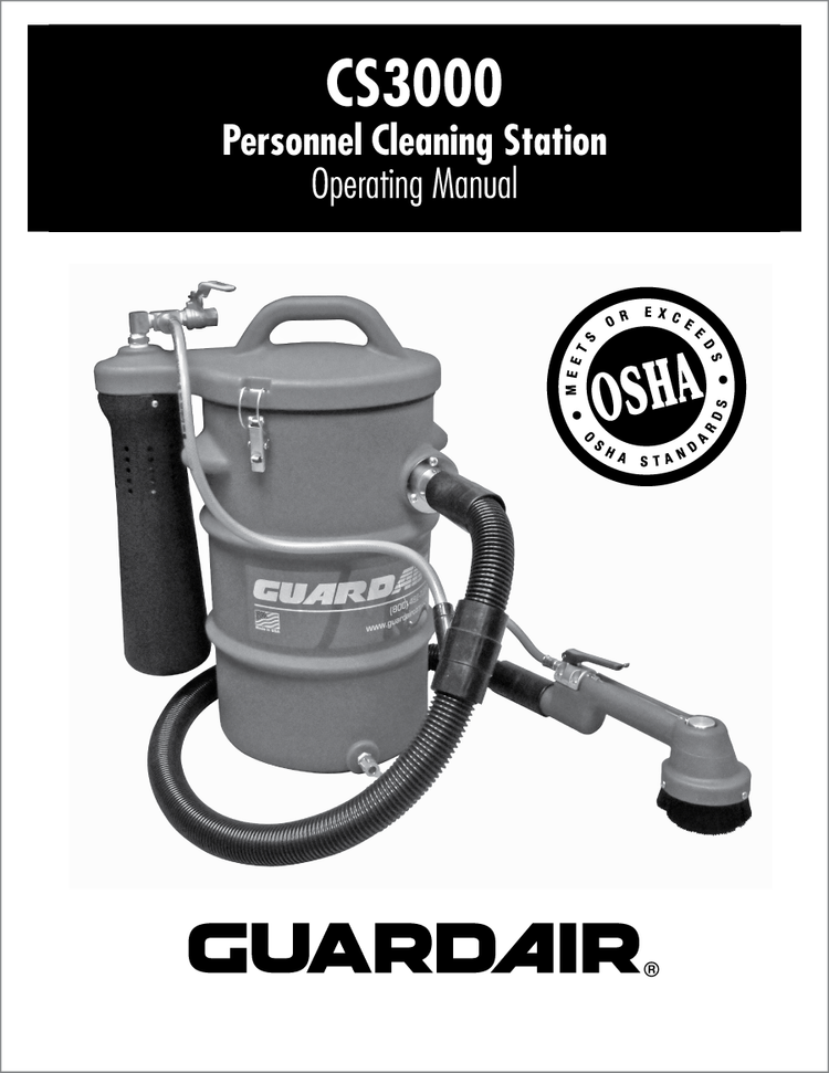 Product Literature - Personnel Cleaning Station Operating Manual